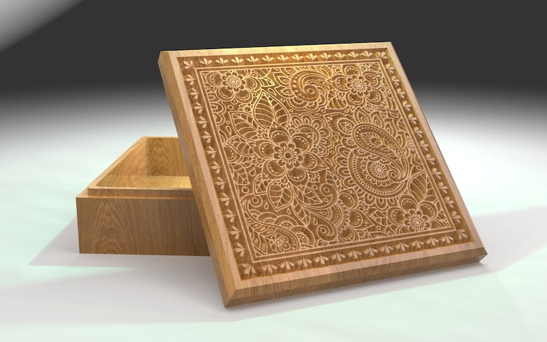 V-carved Jewelry Box - Files for CNC (dxf, Svg, Ai, Pdf) - Etsy