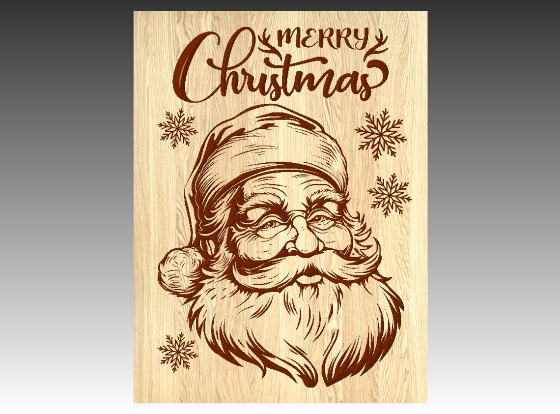 Santa Claus, CNC File, Merry Christmas Vector Graphics (ai, Dxf, Eps ...