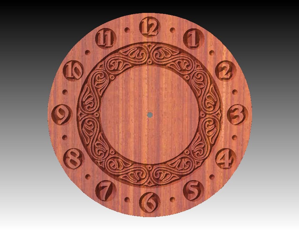 Clock-vector File for V-carving. Files for CNC ai Eps Dxf - Etsy