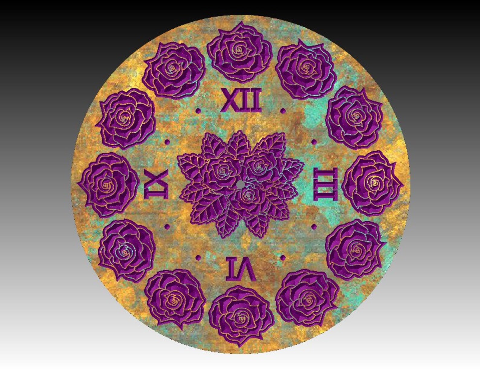 Clock-vector File for V-carving. Files for CNC ai Eps Dxf - Etsy