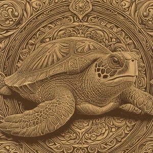 Turtle Laser Engrave, Design for Wood, Plywood, Mdf- Png Format File ...