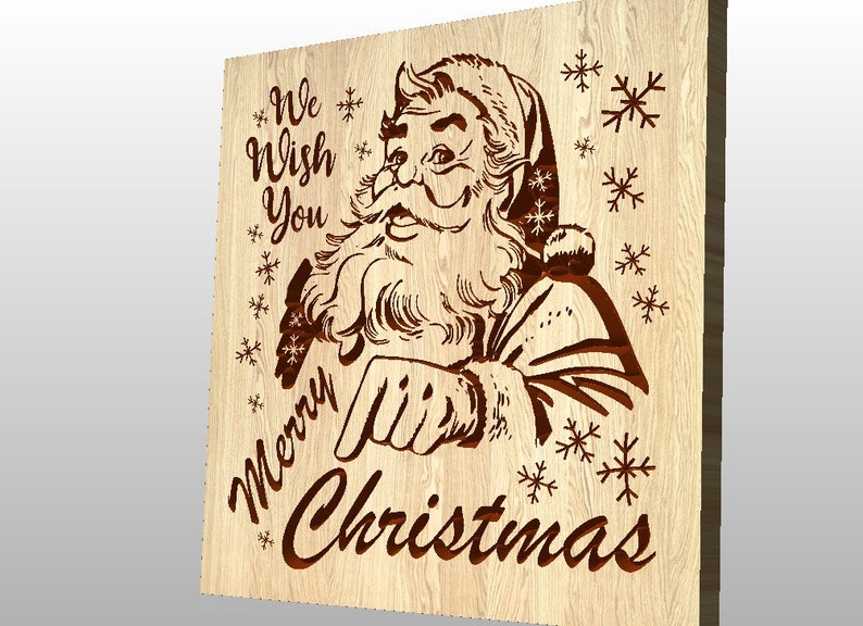 Santa Claus, Merry Christmas CNC File, Vector Graphics (ai, Dxf, Eps ...