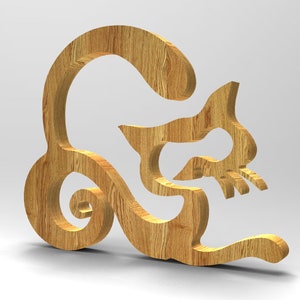 Cat / Gift CNC Files / CNC Files for Wood / CNC Router File / Cat 3D ...