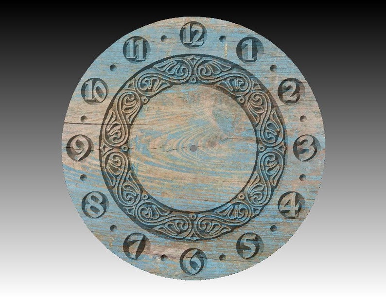 Clock-vector File for V-carving. Files for CNC ai Eps Dxf - Etsy