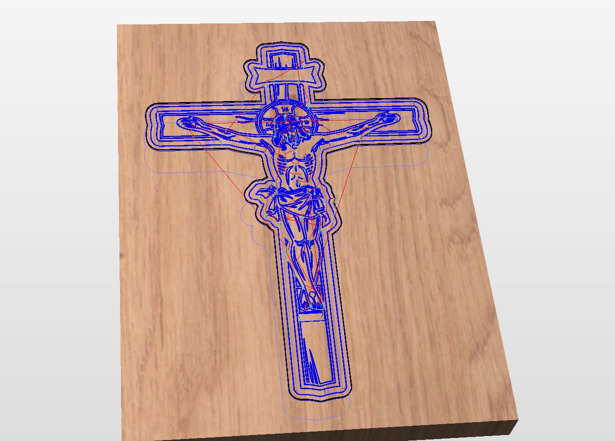 Jesus Cross CNC File, V-carve Christian Relief Vectors, Digital ...