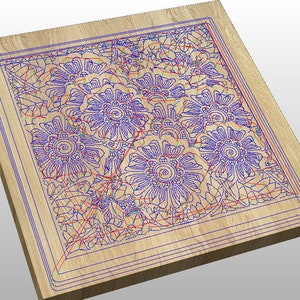 V-carved Jewelry Box Flowers- Files for CNC (ai, Dxf, Eps, Svg Formats ...