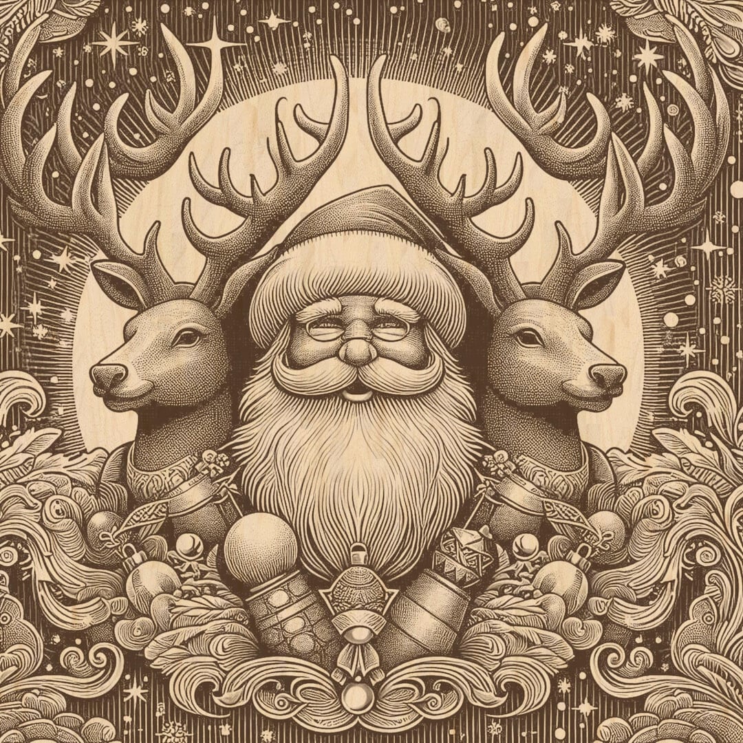 Laser Engrave Santa Claus, Christmas, Design for Wood, Plywood, Mdf ...