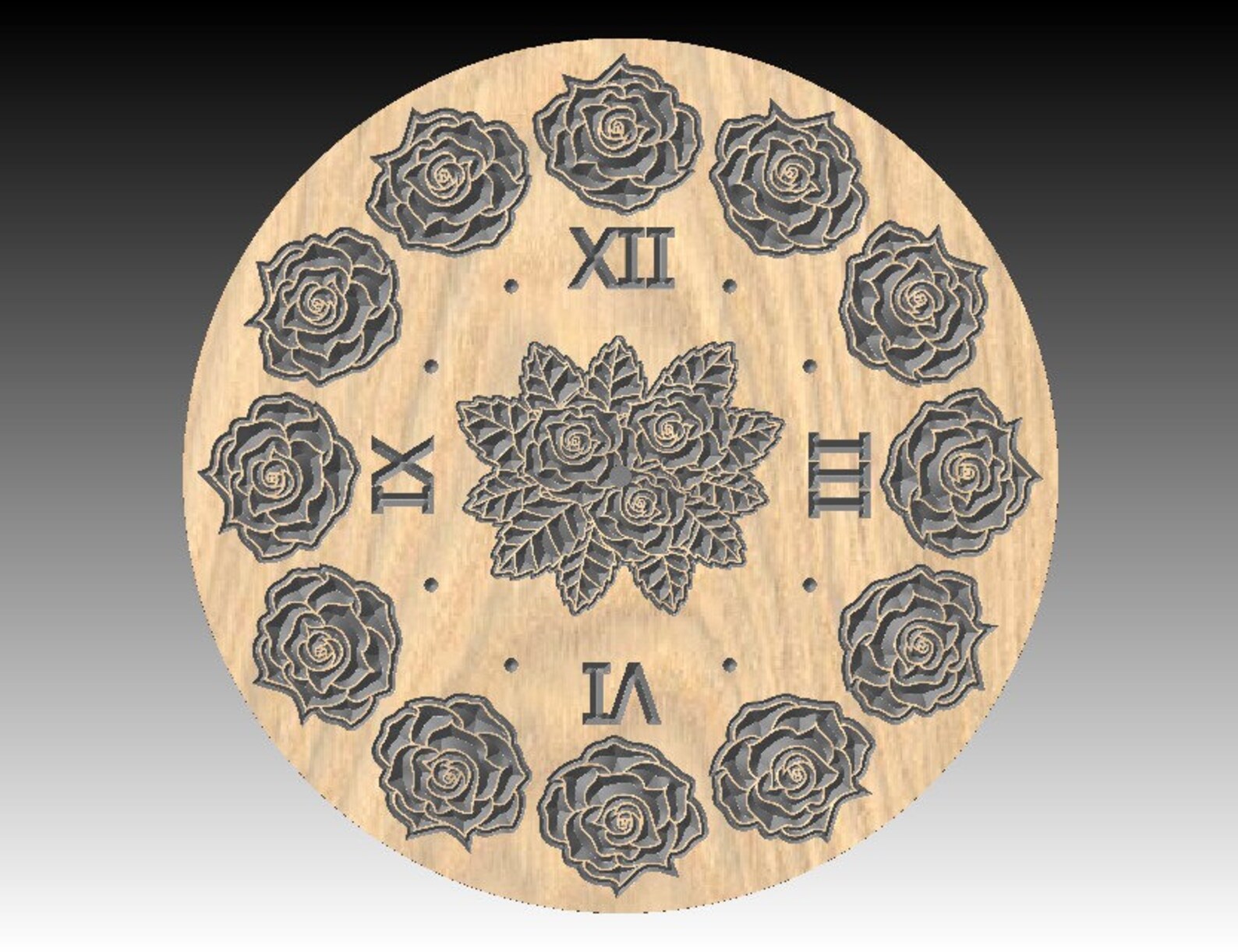 Clock-vector File for V-carving. Files for CNC ai Eps Dxf - Etsy