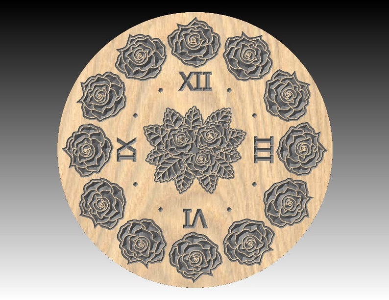 Clock-vector File for V-carving. Files for CNC ai Eps Dxf - Etsy