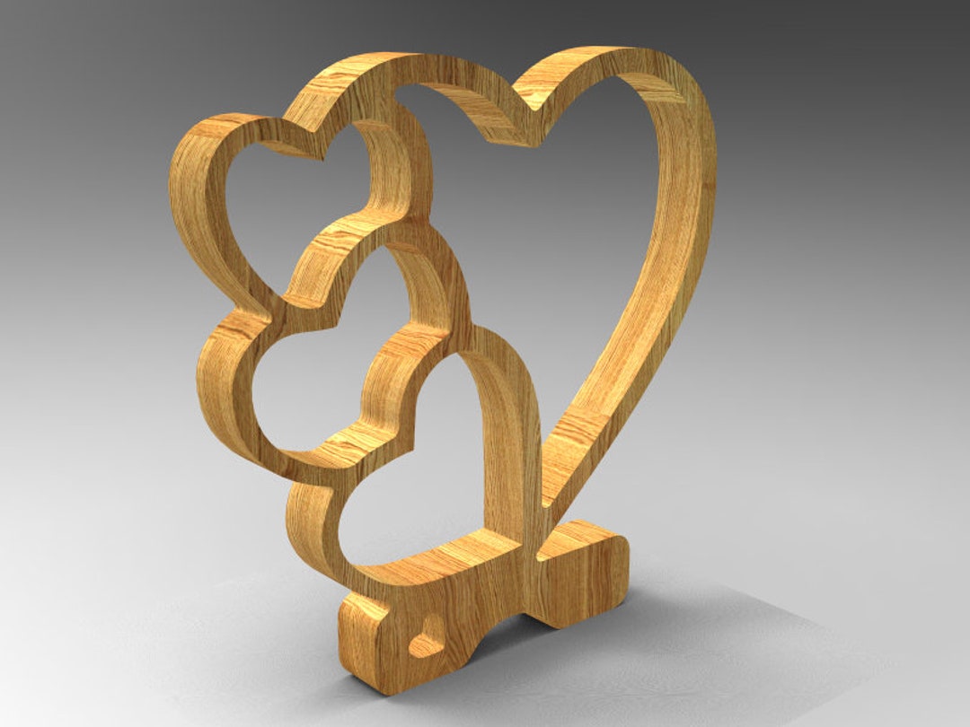 4 Hearts Valentines CNC File, 3D Router Model (stl, Ai, Dxf, Eps) - Etsy