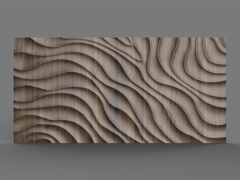 Wavy 3D Wall Panel Design, CNC Carved Wood Relief (instant Download) - Etsy