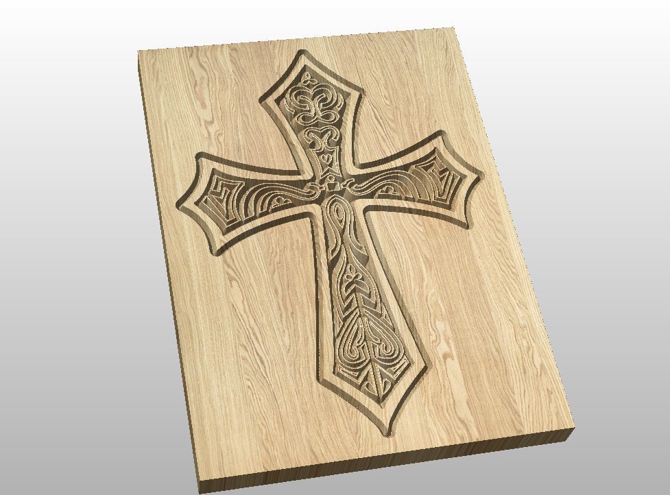 Cross-v-carved-vector Files for CNC - Etsy