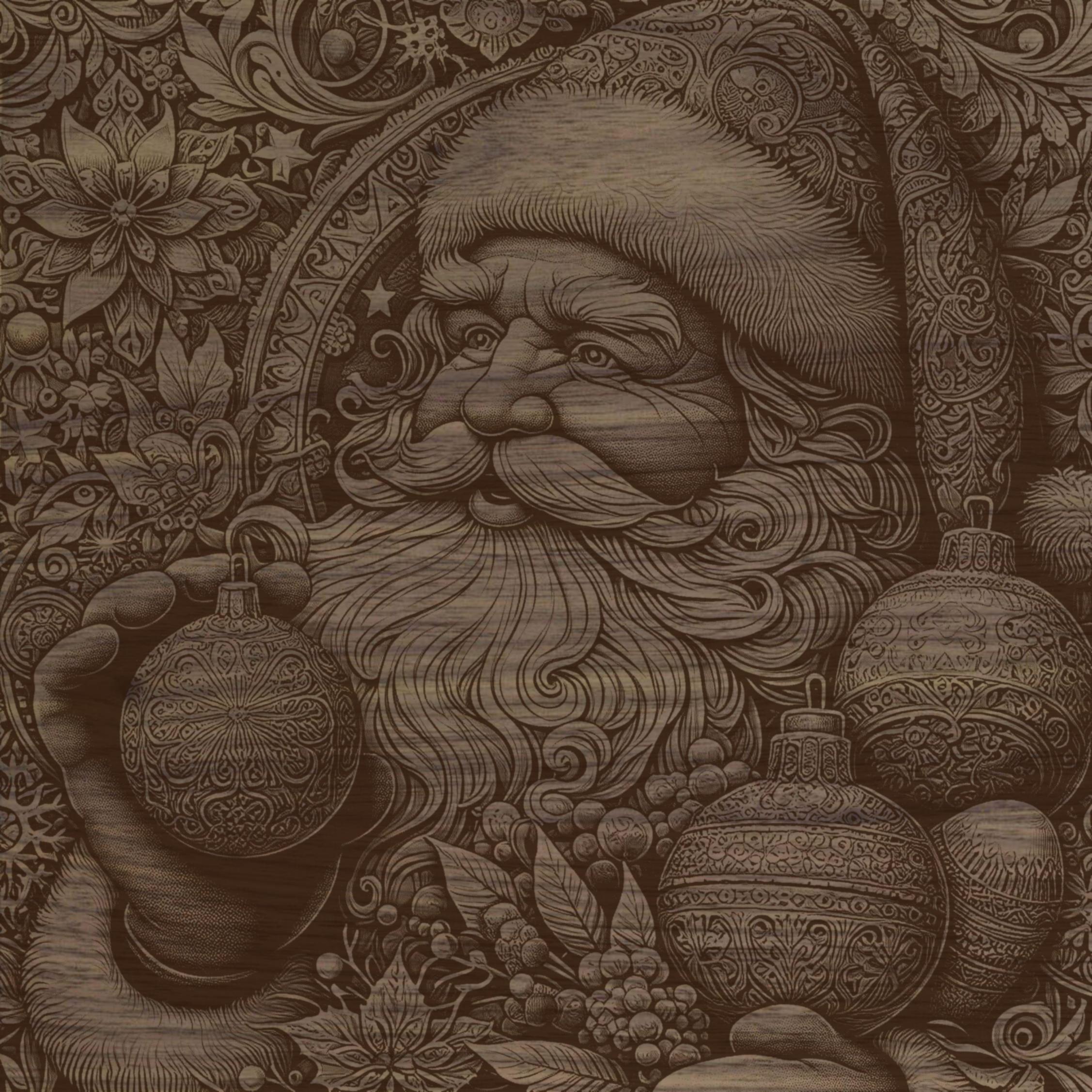 Laser Engraved, Santa Claus Design, Christmas Wood Cut File (PNG) - Etsy