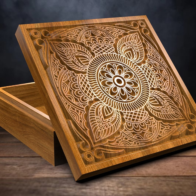 Carved Wood Lion Box - Etsy