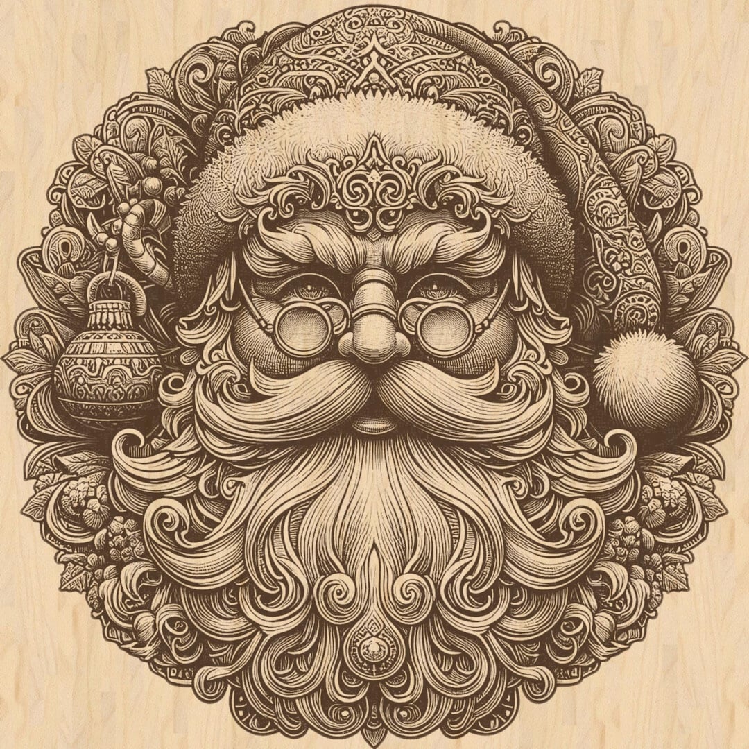 Laser Engrave, Santa Claus Design, Christmas Wood Cutout (PNG) - Etsy