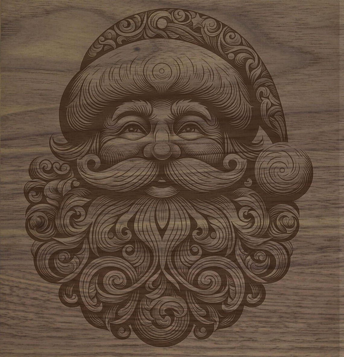 Laser Engrave, Santa Claus Design, Christmas Vector (PNG, SVG, Light ...