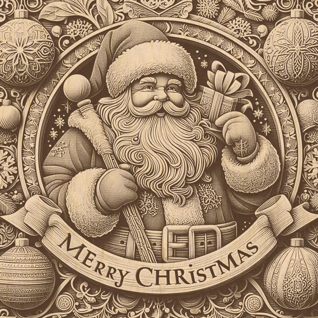 Laser Engrave, Santa Claus Christmas Design (PNG Format) - Etsy