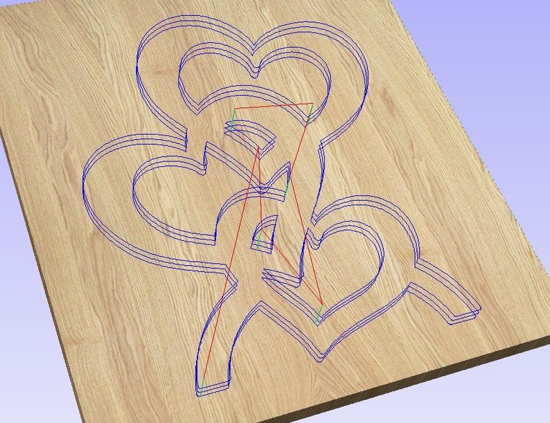 3 Hearts, Valentines CNC File, Wood Router 3D Model (stl, Ai, Dxf, Eps ...
