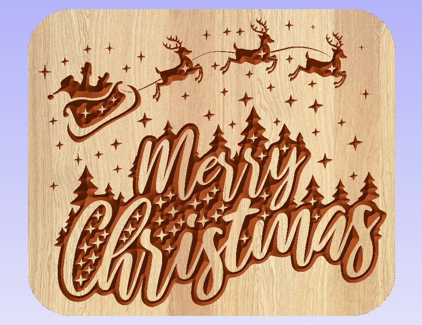 Merry Christmas, CNC File, Santa Sleigh, Reindeer, Vector Graphics (ai ...