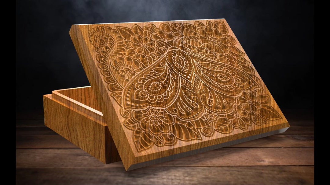 V-carved Jewelry Box - Files for CNC (dxf, Svg, Ai, Pdf) - Etsy