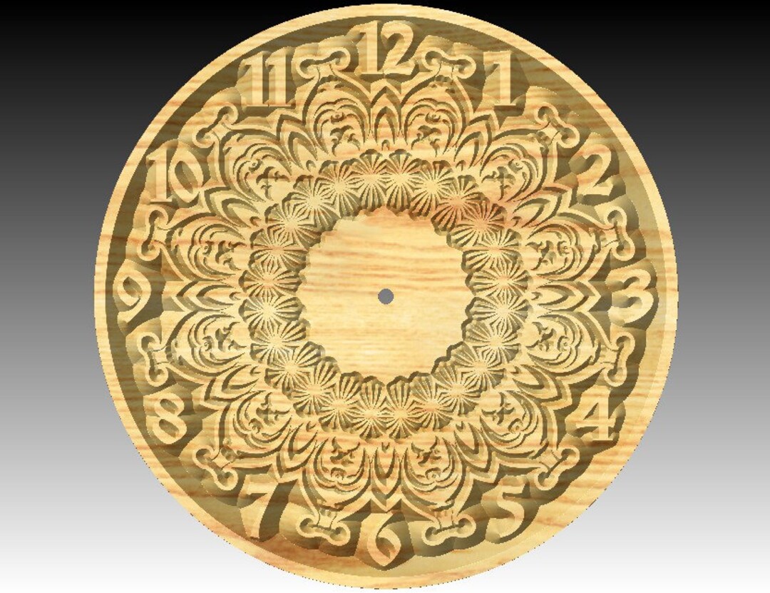 Clock-vector File for V-carving. Files for CNC ai, Eps, Dxf - Etsy