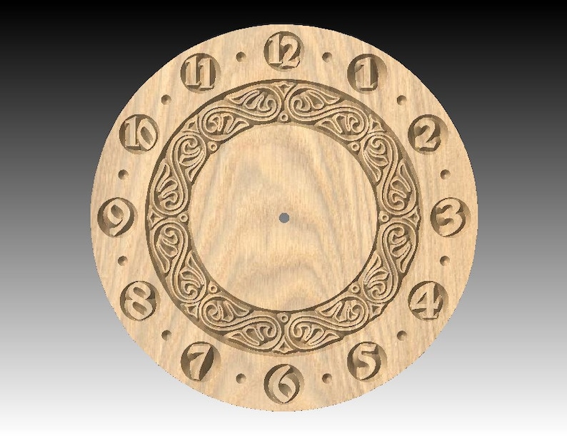 Clock-vector File for V-carving. Files for CNC ai Eps Dxf - Etsy