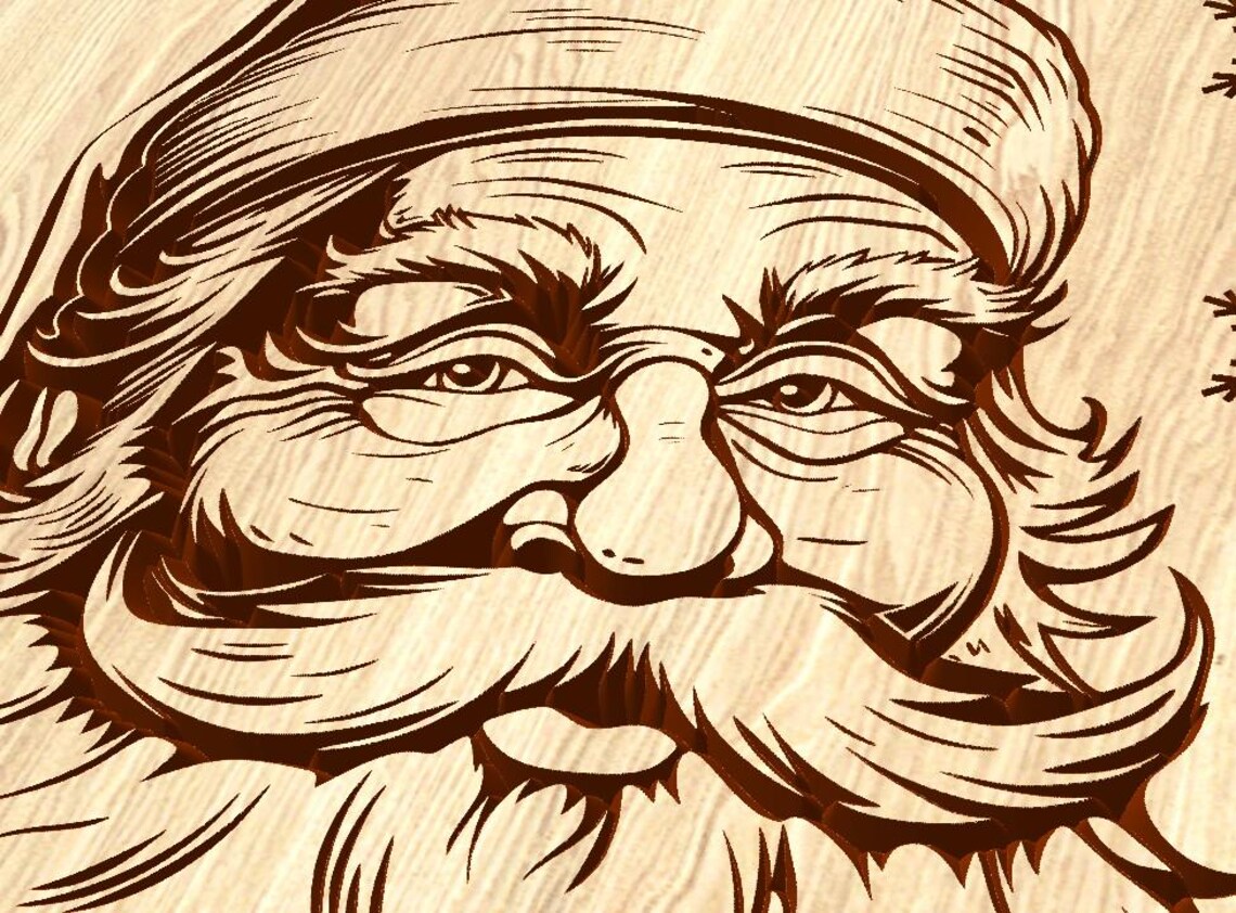 Santa Claus, CNC File, Merry Christmas Vector Graphics (ai, Dxf, Eps ...