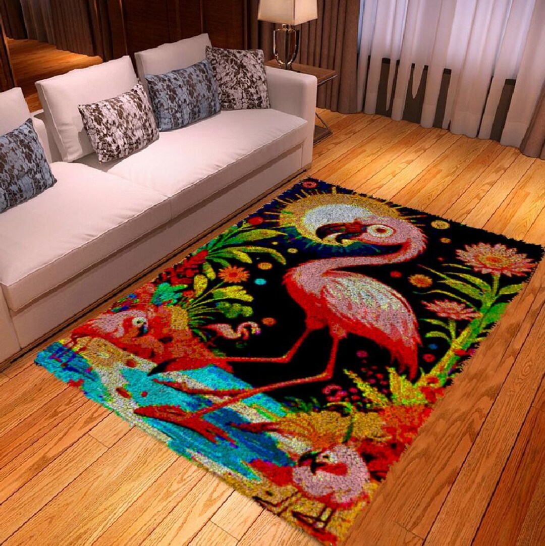 Handmade Tufted Latch Hook Kit and Rug: Abstract Decor for ...