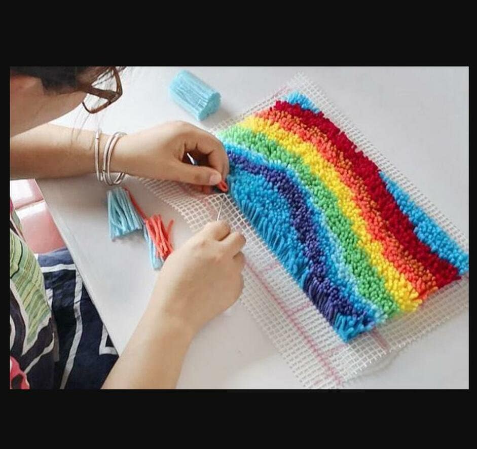 Latch Hook Kits Make Your Own Cushion Cartoon Lattice - Etsy