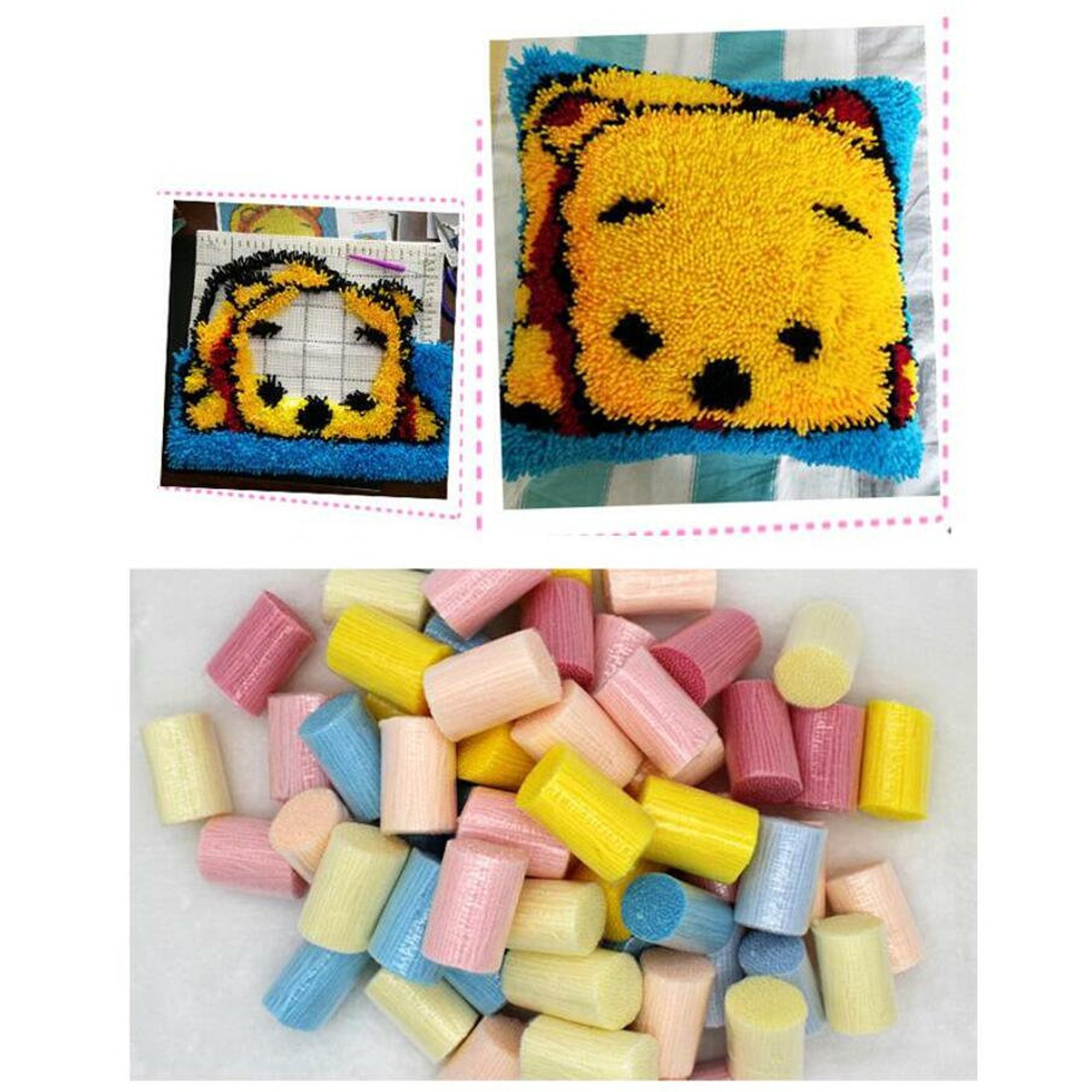 Latch Hook Kits Make Your Own Cushion Cartoon Lattice - Etsy