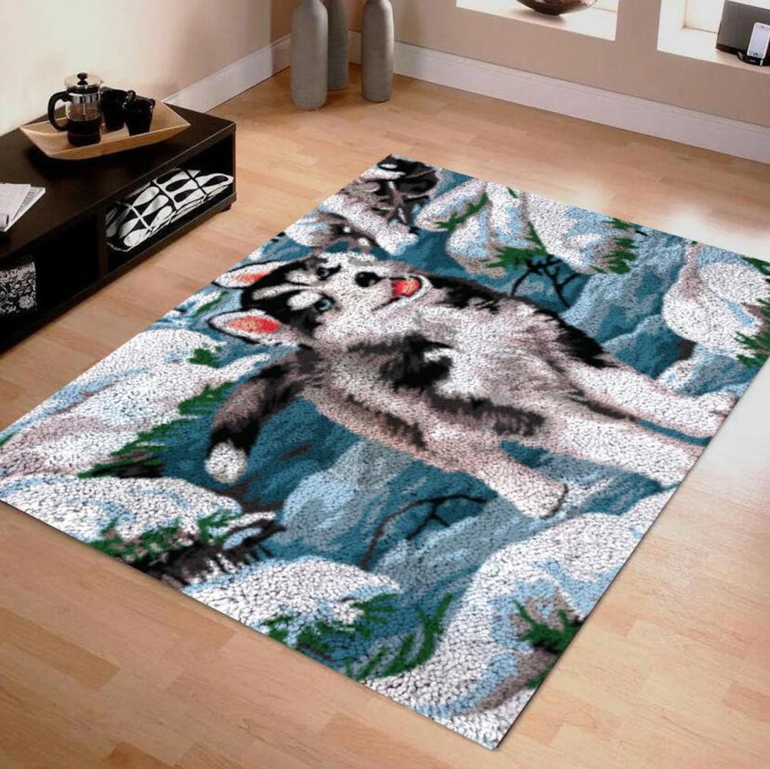 Latch Hook Rug Kits Animal Dog Style Plush Wall Tapestry Kits DIY ...