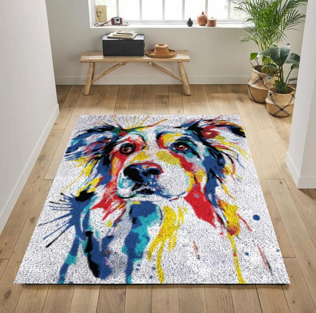 Dog Latch Hook Rug Kits Style Plush Wall Tapestry Kits DIY Carpet Rug ...