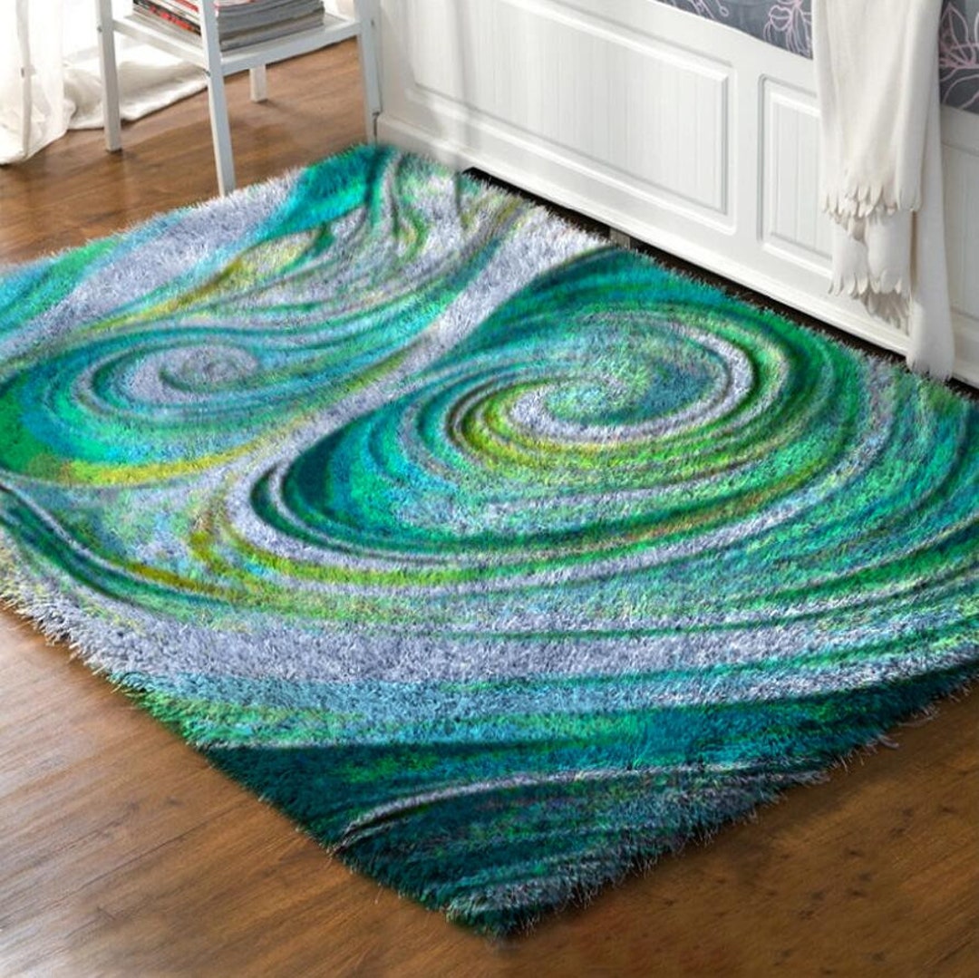 Gree Pattern Latch Hook Rug Kits , DIY Carpet Rug Chunky Yarn Arts ...