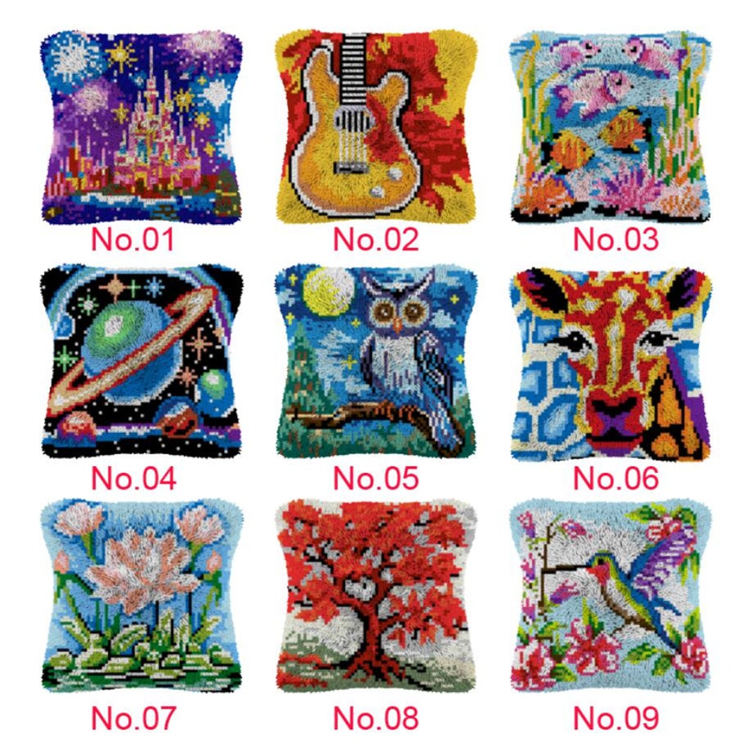 Contemporary Latch Hook Pillow: Custom Cushion Case for Modern Home ...