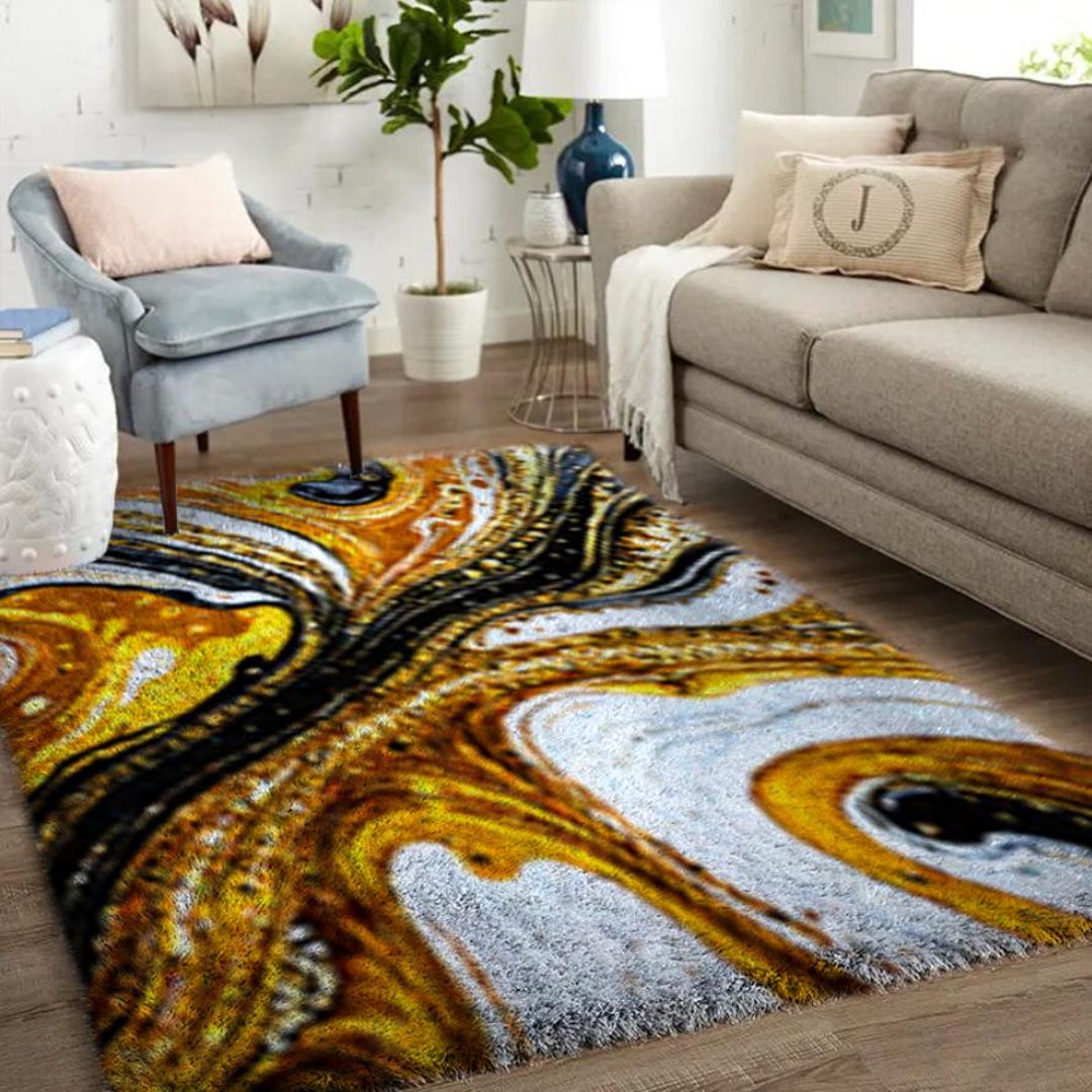 Gold Pattern: Large Latch Hook Rugs for Artistic Floors Large Latch ...