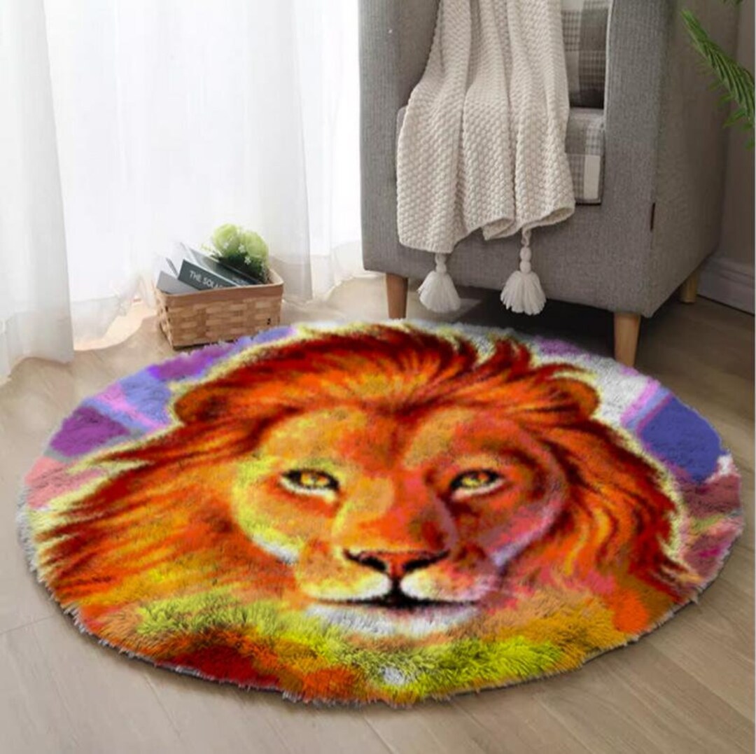 Latch Hook Rug Kit Lion for Kids - Fun and Educational Crafting ...