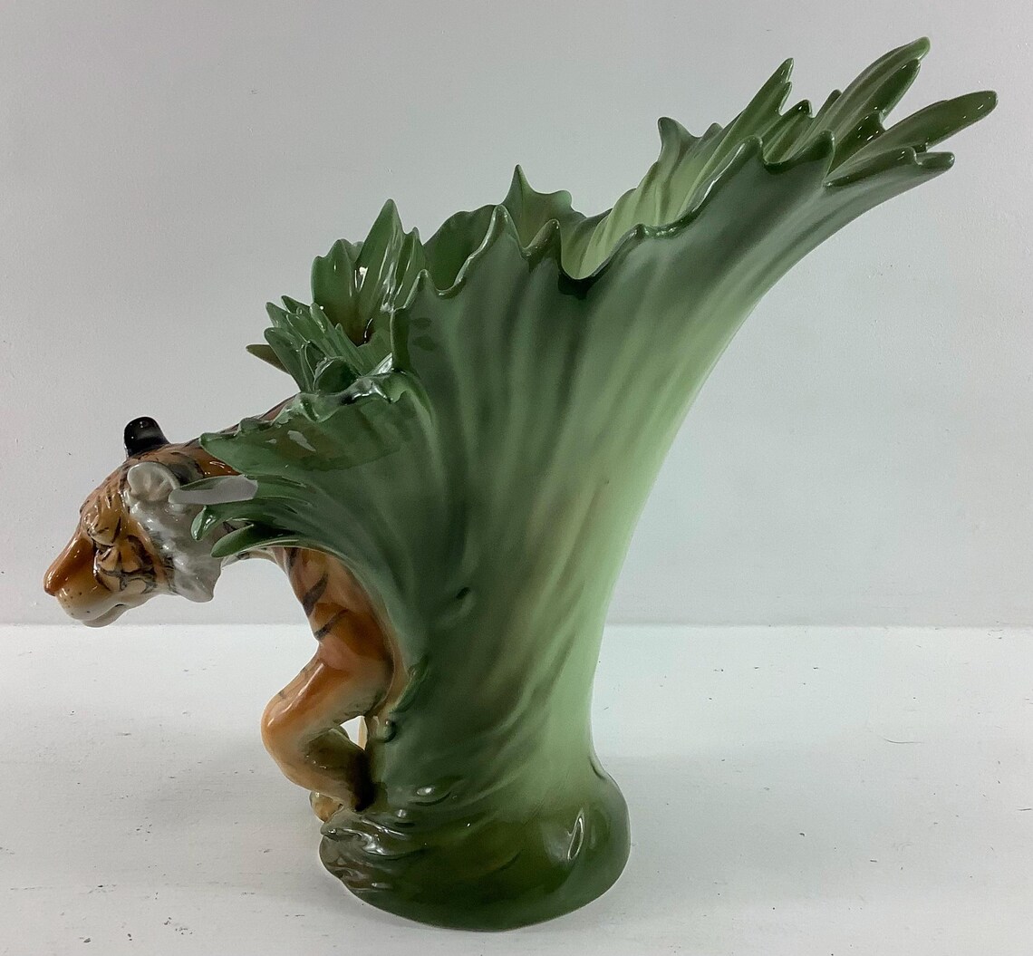 RARE Franz Collection Jungle Beauties Safari Tiger Vase 13.5"x11"x13.6 ...