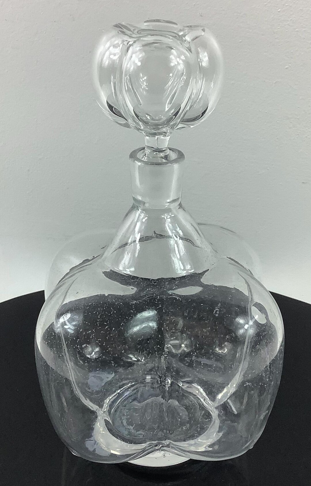 Vintage Empty Glass Orrefors Bulbous Pumpkin Liquor Decanter 7" H ...