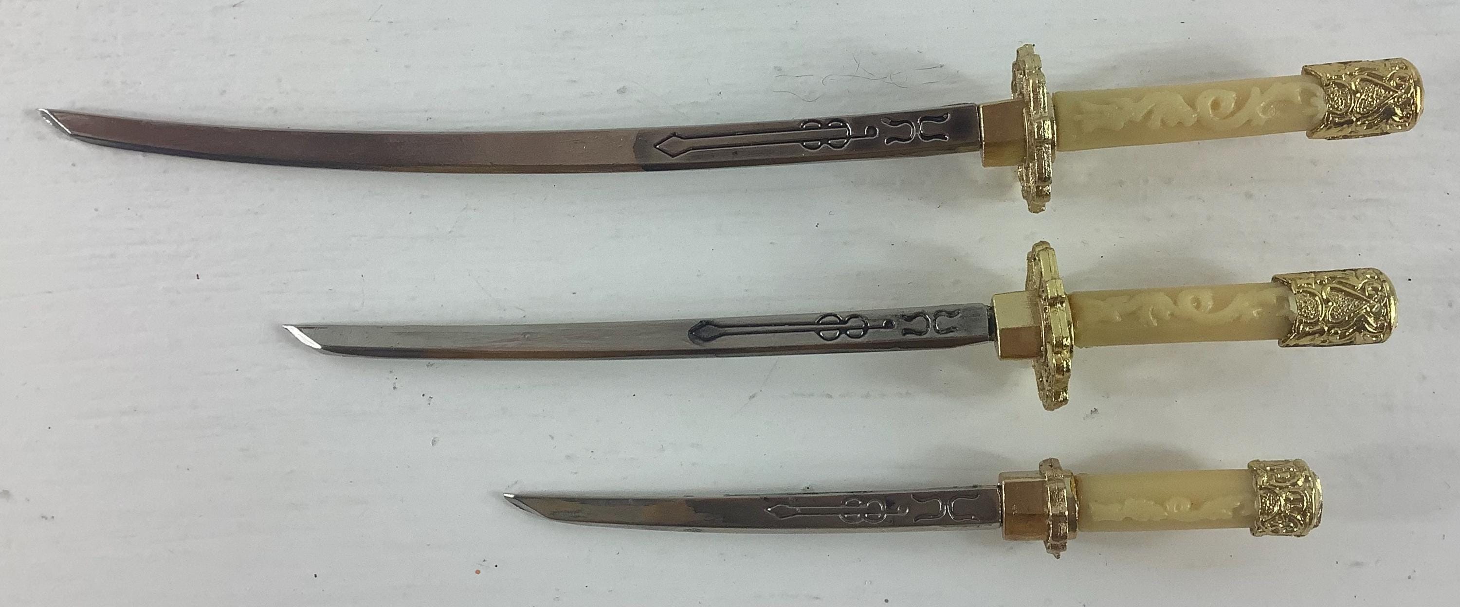 3-piece Set Mini Replica Samurai Sword Katana Letter Opener - Etsy