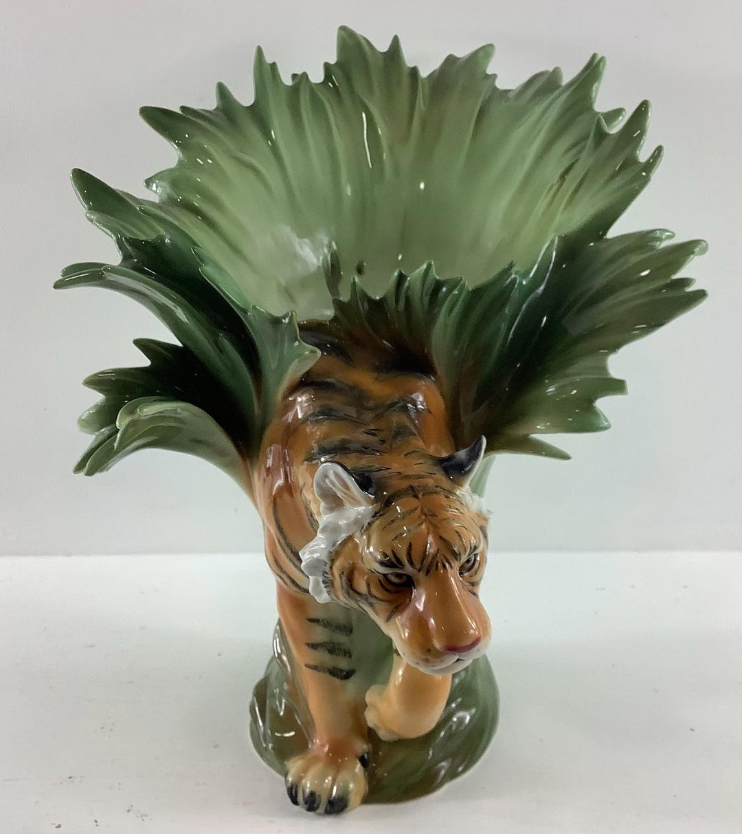 RARE Franz Collection Jungle Beauties Safari Tiger Vase 13.5"x11"x13.6 ...