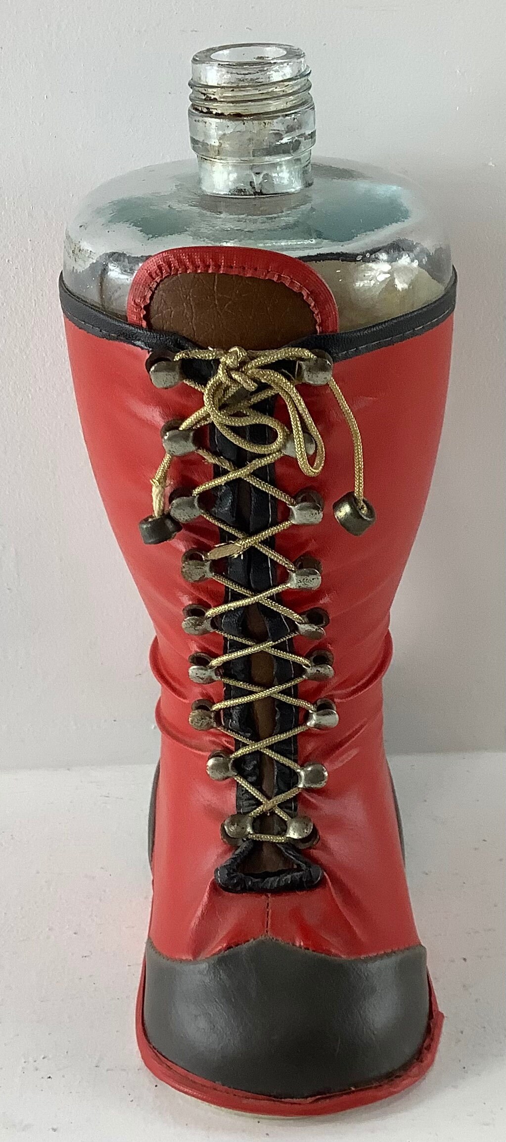 Vintage Red Boot Liquor Decanter Wine Bottle Empty Glass Bottle - Etsy