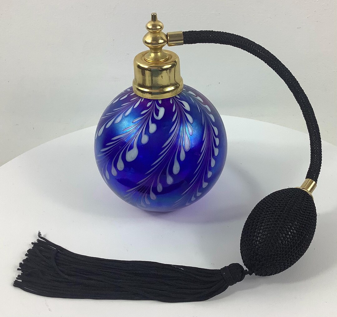 Perfume Bottle Fragrance Iridescent Carnival Glass Spray Scent Pump ...