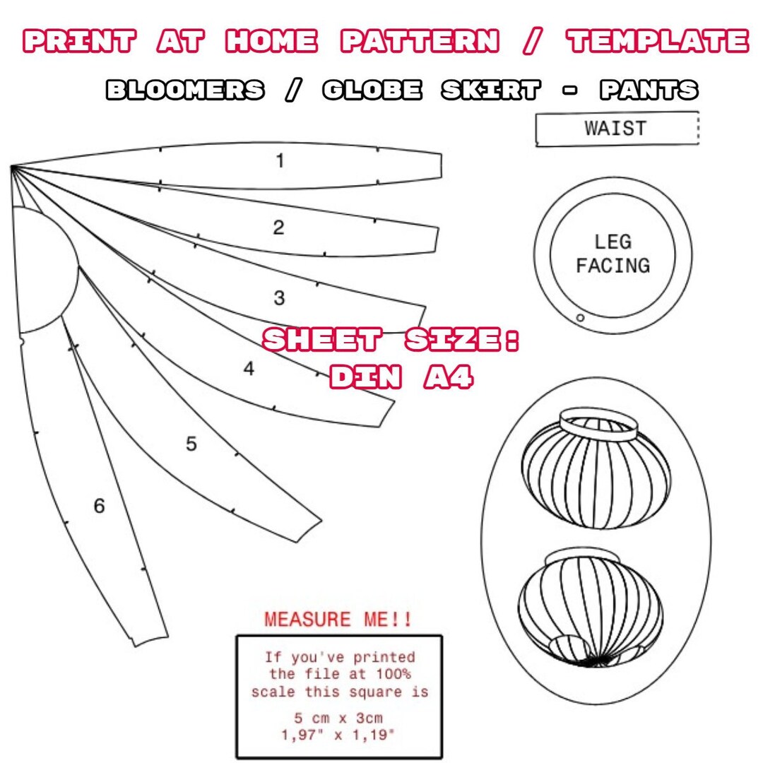 Bloomers Pattern / Template - Pdf Sheets - Etsy