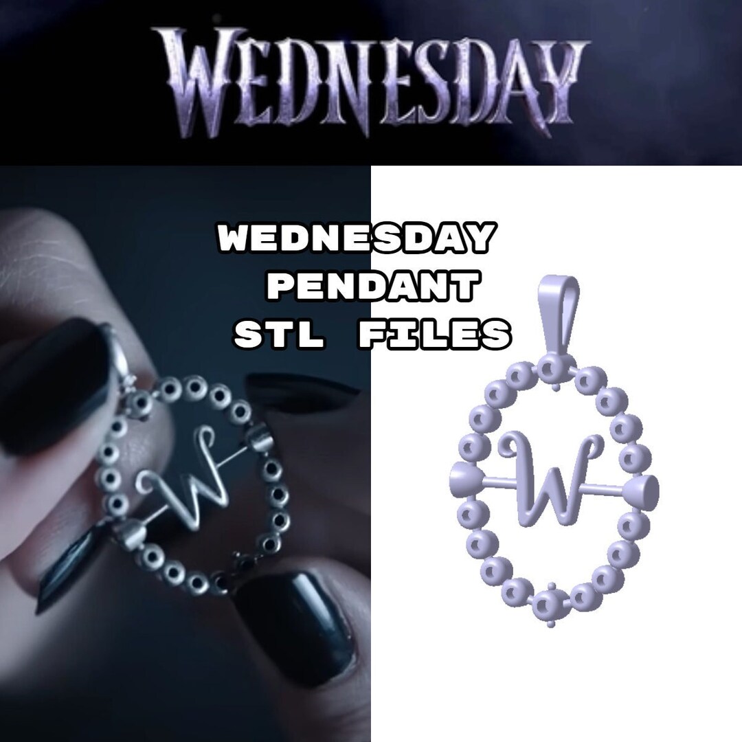 Wednesday PENDANT STL 3D FILES - Etsy UK