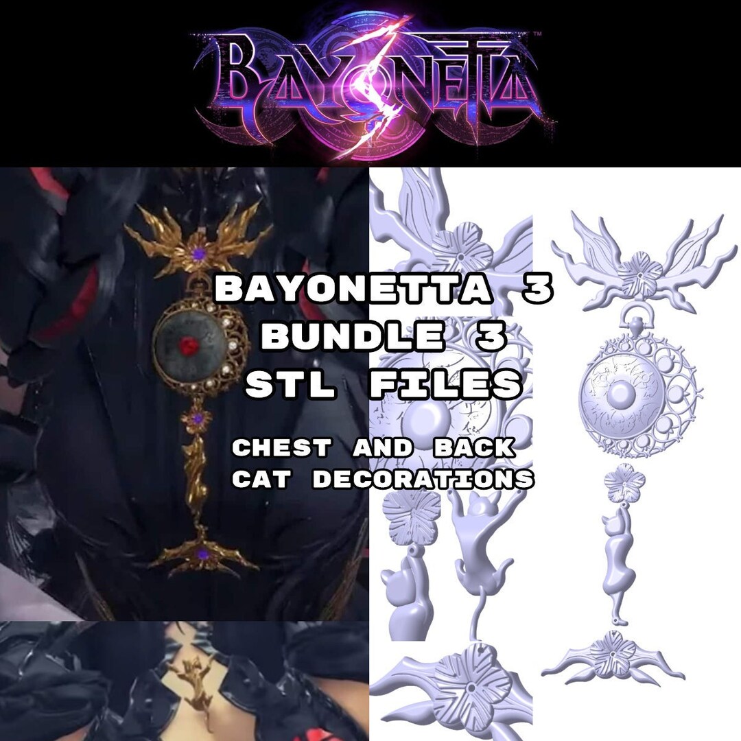 Bayonetta 3 - Chest and Back Decorations - 3D STL FILES - Etsy
