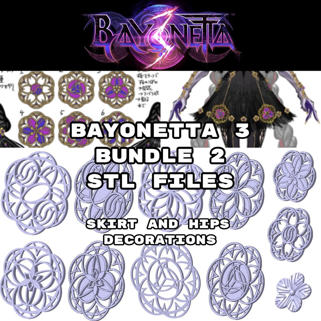 Bayonetta 3 Paquete 2 Decoraciones De Falda ARCHIVOS 3D STL - Etsy