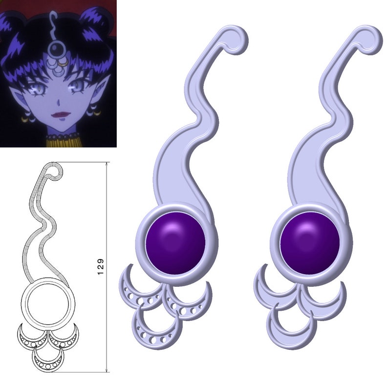 Queen Nehelenia JEWELS STL FILES Sailor Moon - Etsy