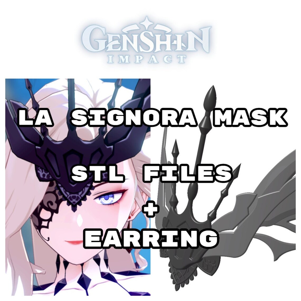MASK La Signora genshin Impact STL 3D Files - Etsy
