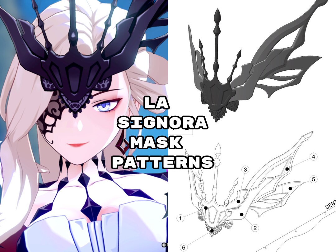 La Signora MASK PATTERN (genshin Impact) - Etsy