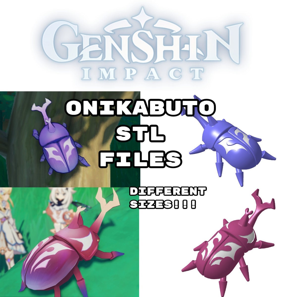 ONIKABUTO STL 3D FILES Genshin Impact - Etsy Sweden